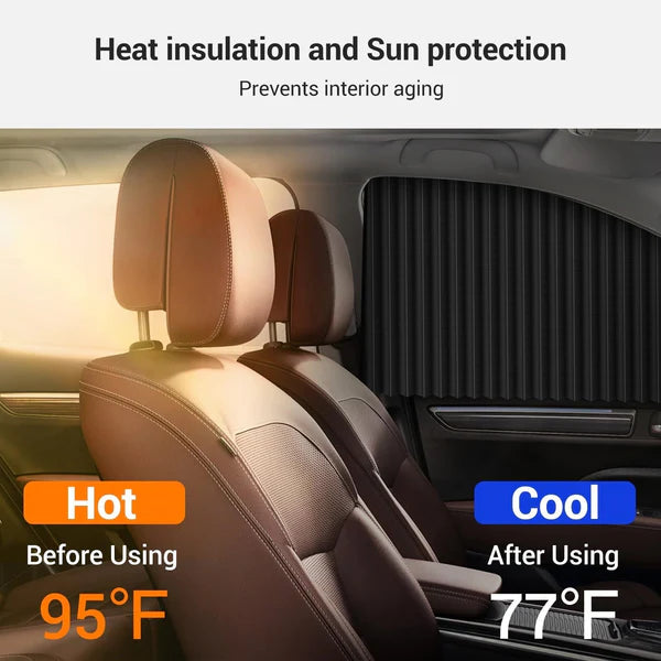 Magnetic Car Window Curtain | Heat & Sunshade Protection (4 Pcs ...